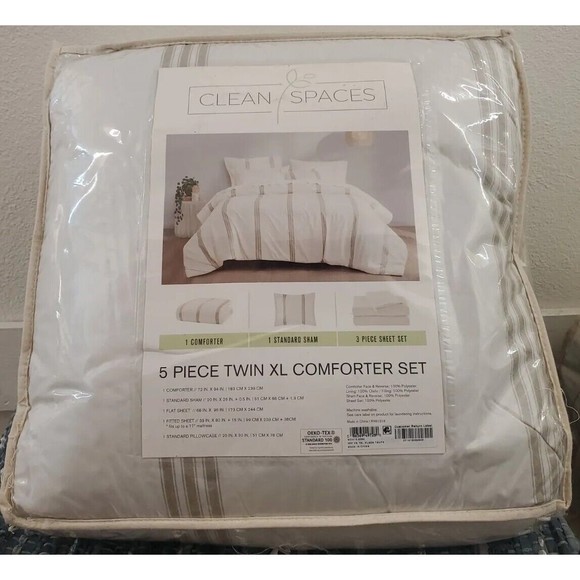 Clean Spaces | Bedding | Clean Spaces Plaza 5 Pc Twin Xl Comforter Set ...